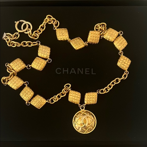 CHANEL | Jewelry | Chanel Gold Geometric Charms Necklace | Poshmark